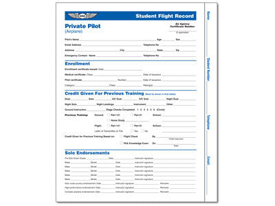 Student Flight Records: Private – Pilot Supplier Pilot Shop